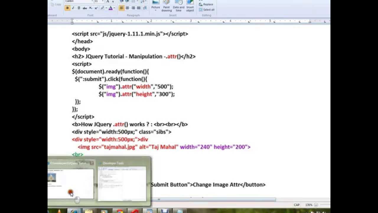 JQUERY ATTR METHOD DEMO - YouTube