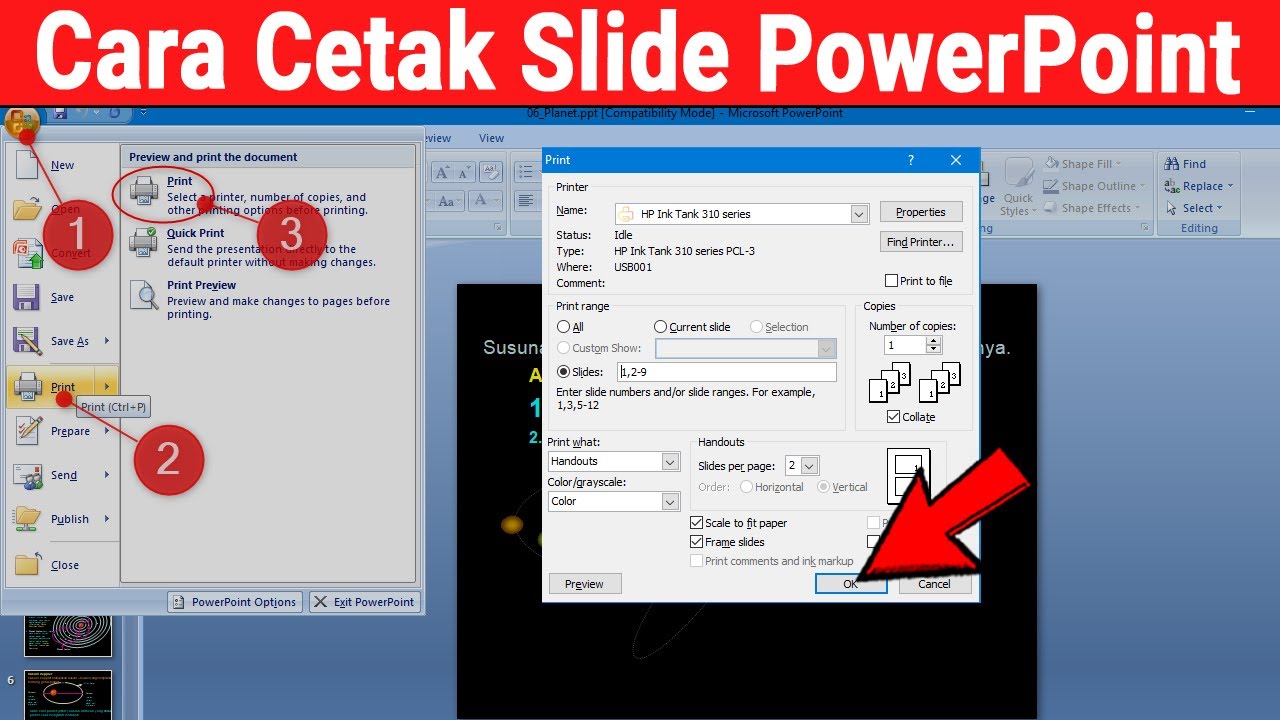 Cara Cetak Slide Powerpoint - YouTube