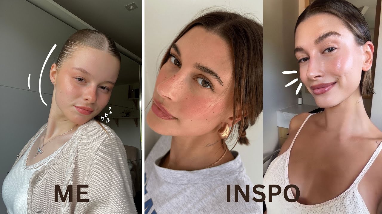 strawberry makeup tutorial | aka hailey bieber's makeup - YouTube