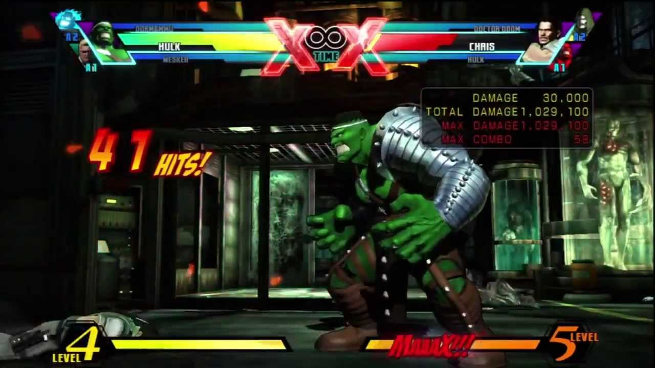 UMVC3 Hulk Full Screen Gamma Combo (1 Meter, Wesker, Dormammu Assist ...