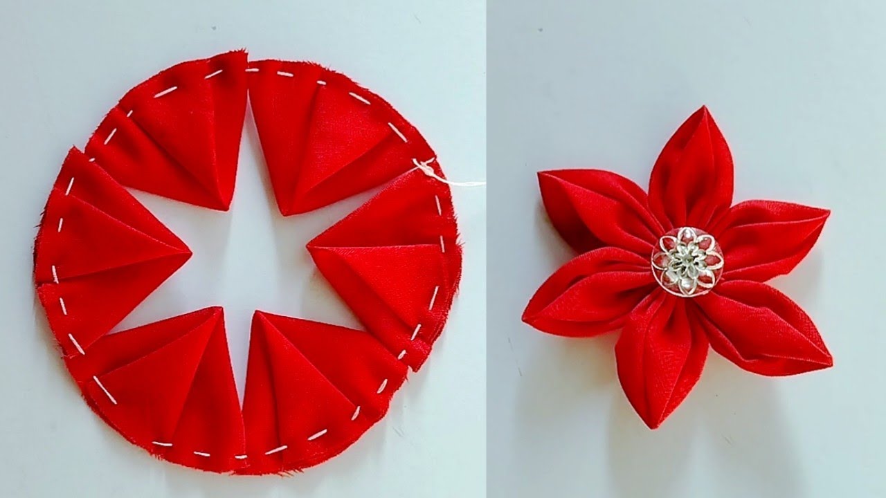 Clothes Flowers Making Easy| How to Make Fabric Flowers in just 3 ...