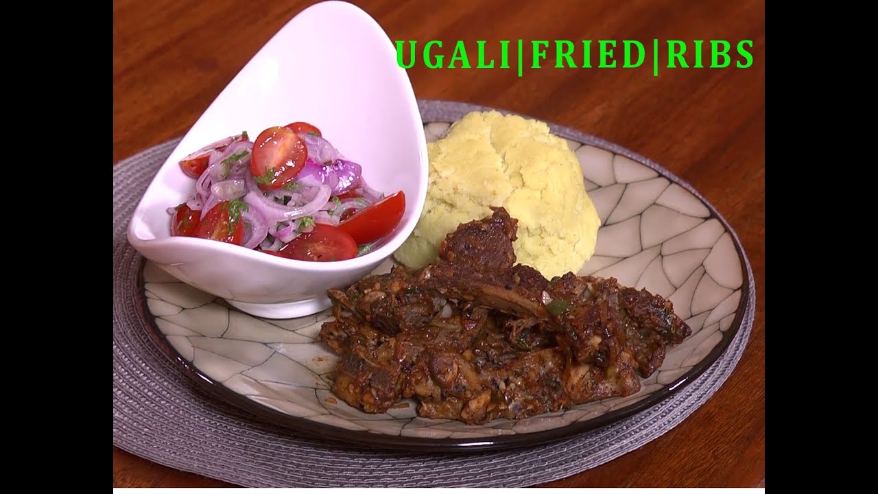 KACHUMBARI | FRY GOAT RIBS WITH UGALI AFYA | DINNER GUIDE - YouTube
