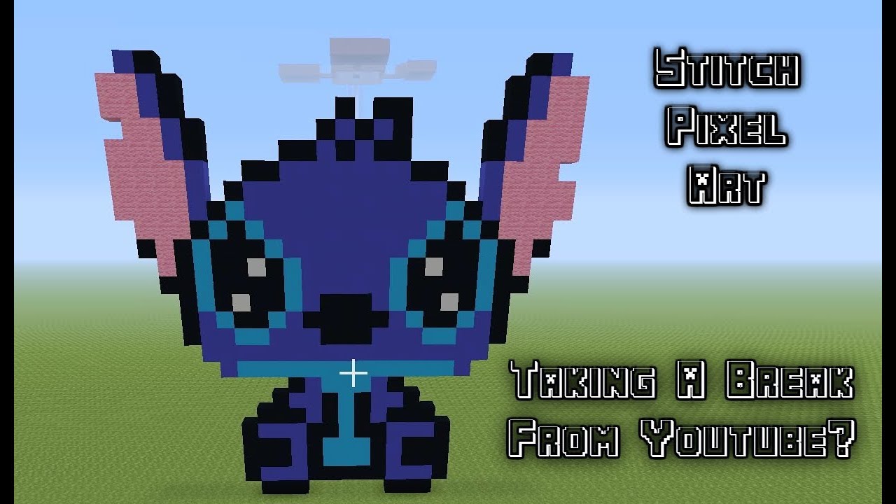 Minecraft - Pixel Art Stitch... Taking A Break Away... - YouTube