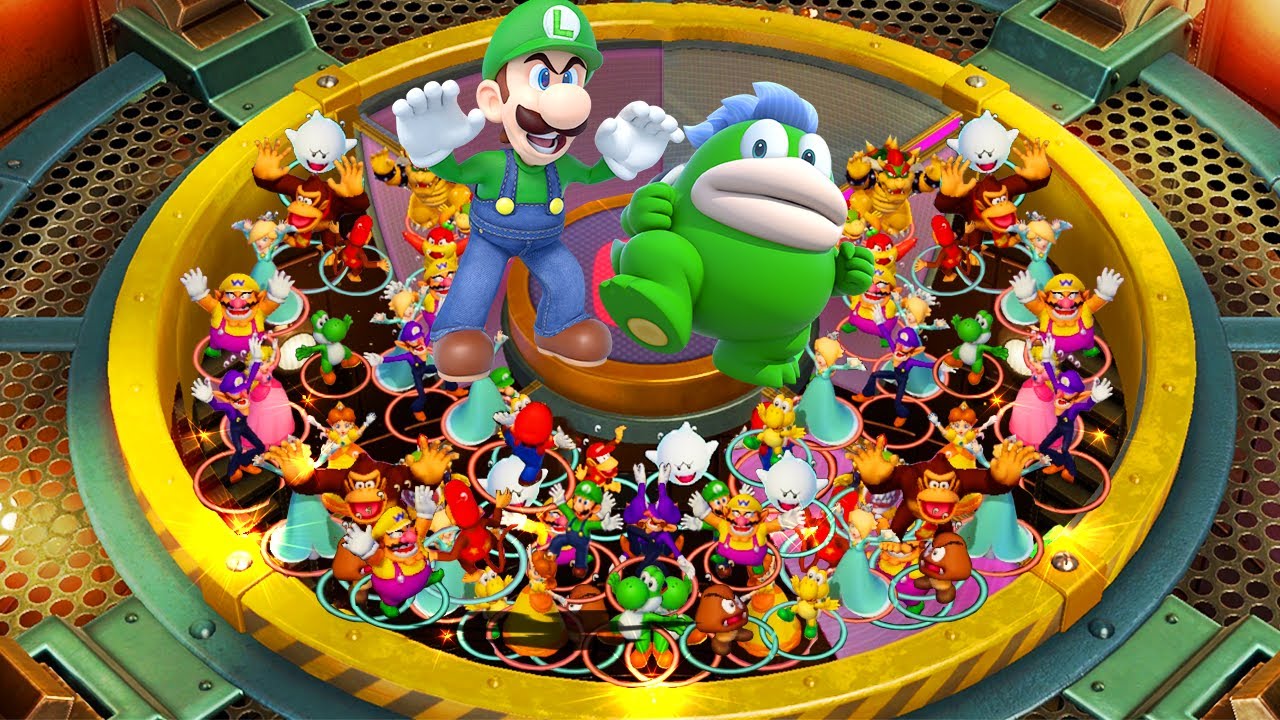 Super Mario Party Jamboree -Team Color Battles (Green x Pink)- Luigi ...