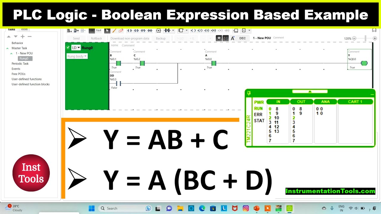 Plc Logic Boolean Expression Based Example Youtube 8698