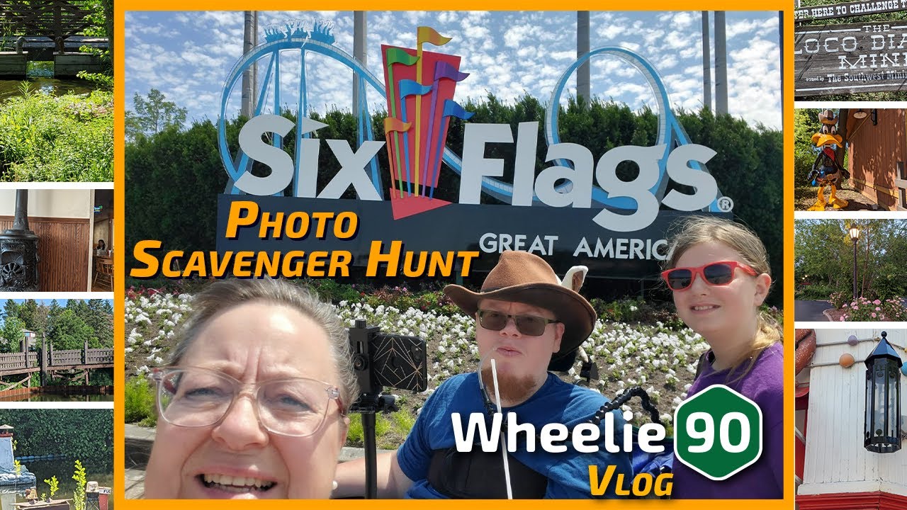 Six Flags Photo Scavenger Hunt ~ Wheelie90 Vlog - YouTube