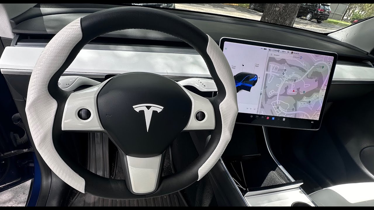 2021 Tesla Model y White Interior Trim Products - YouTube