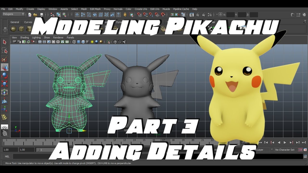 Modeling Pikachu in Maya (Part 3 of 3) - YouTube