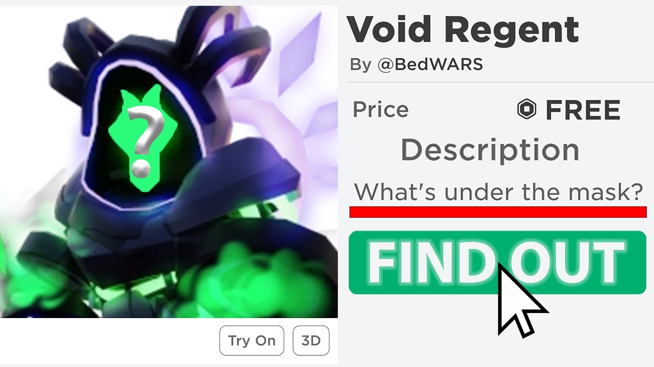 What's Under Void Regent's MASK?.. 😟 (Roblox BedWARS) - YouTube