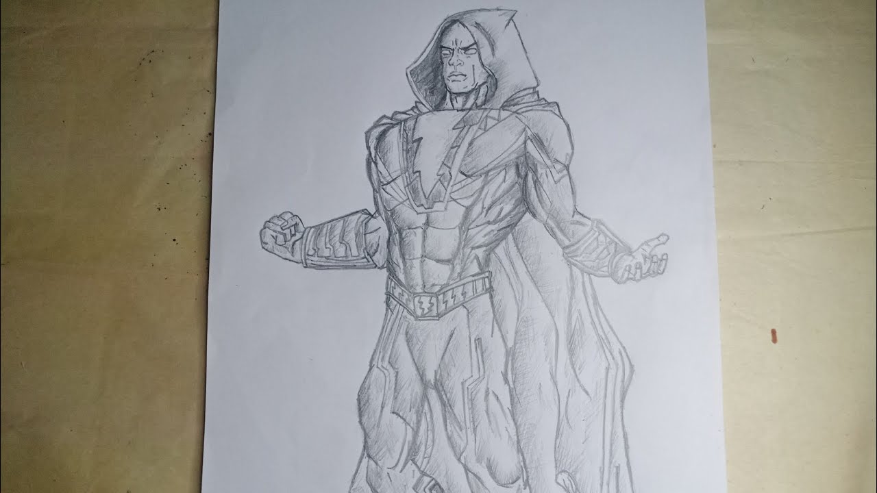 How To Draw BLACK ADAM•DC - YouTube