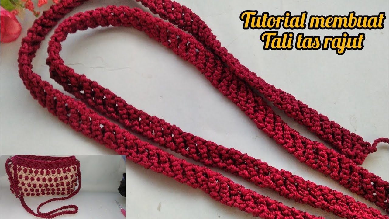 crochet tutorial|cara membuat tali tas rajut untuk pemula||crochet bag ...