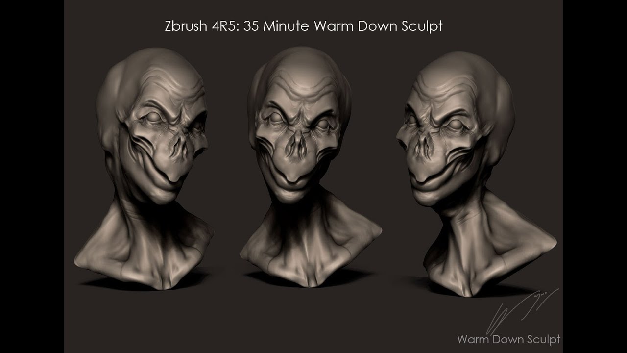 Zbrush 4R5 35min Real Time Warm Down Sculpt - YouTube