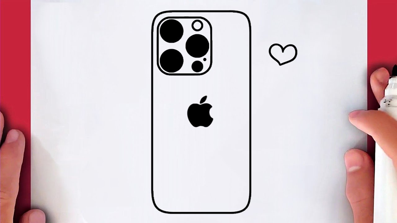 كيف ترسم ايفون ابل سهل خطوة بخطوة رسم سهل كيف ترسم ايفون تعليم الرسم Drawing Apple