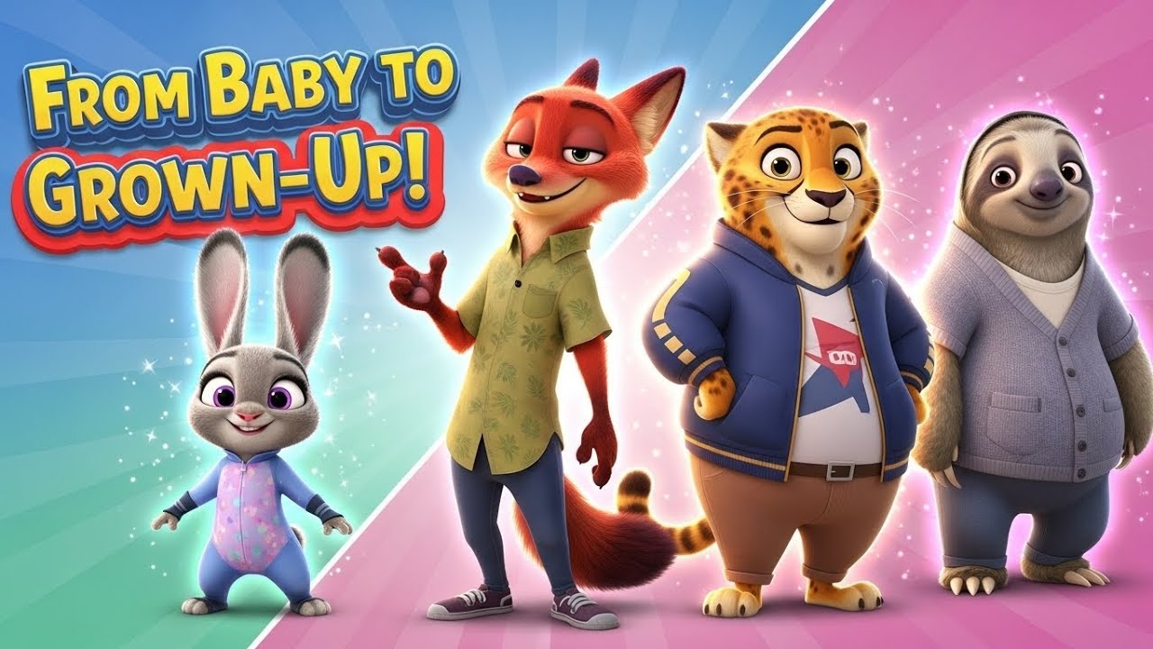Zootopia Characters Growing Up?! Baby to Grown-Up Transformation! - YouTube