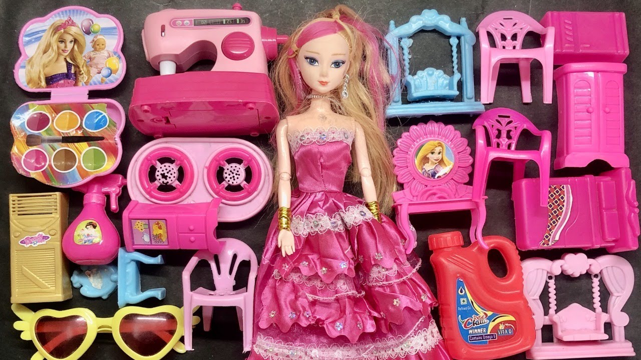 3 minutes satisfying with Little kitchen cooking set || barbie doll ...