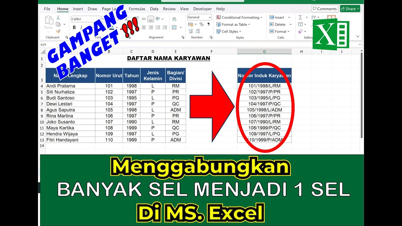Cara GAMPANG Menggabungkan Banyak Sel Jadi 1 Sel di Excel Rumus ...