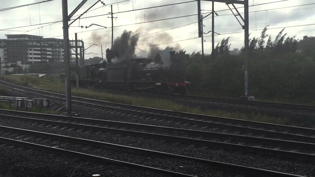 Steam Train 3237 and 3016 passing Wolli Creek Station 1/3/2015 - YouTube