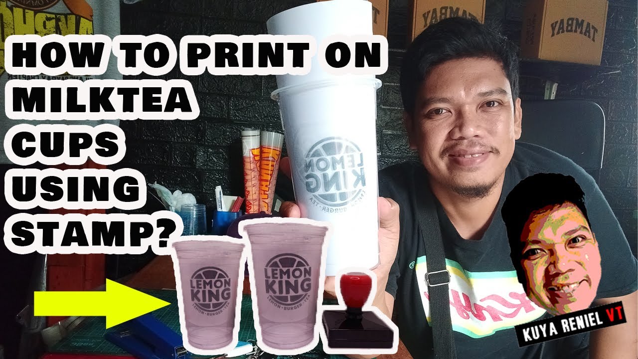 HOW TO PRINT ON MILKTEA CUPS USING STAMP? - YouTube