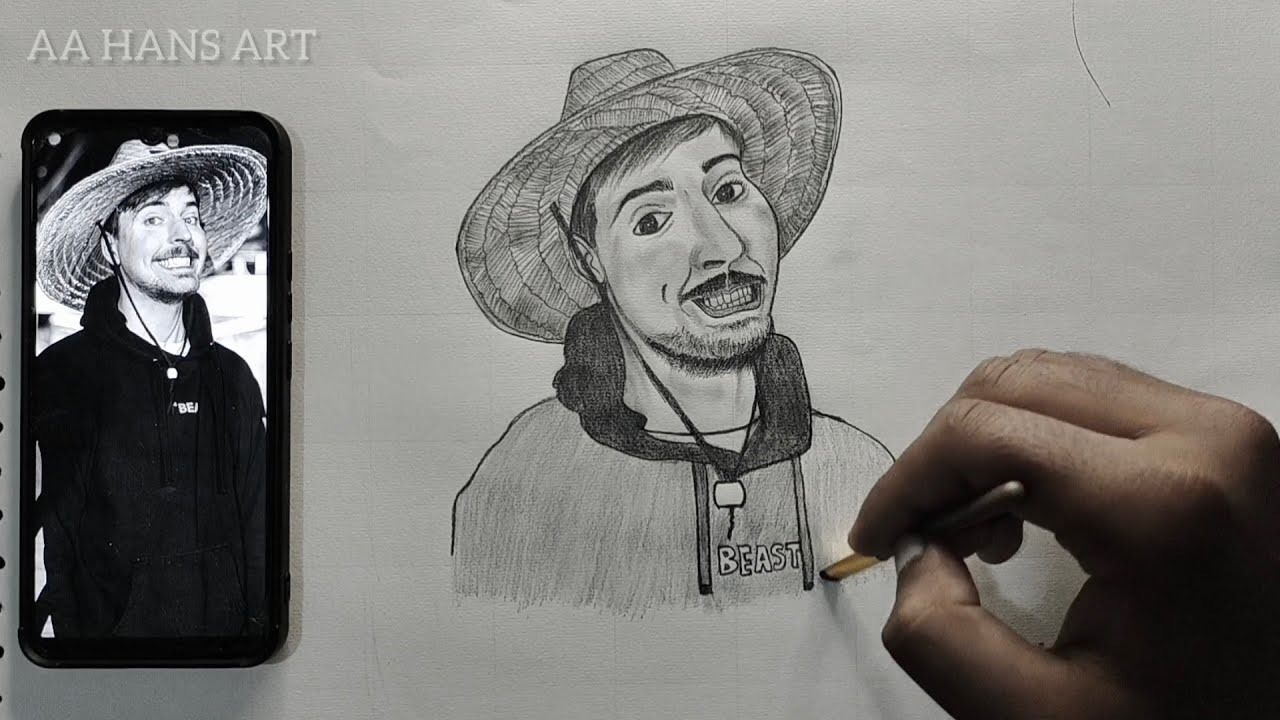 How To Draw Mr Beast | Mr Beast Easy Drawing@MrBeast - YouTube