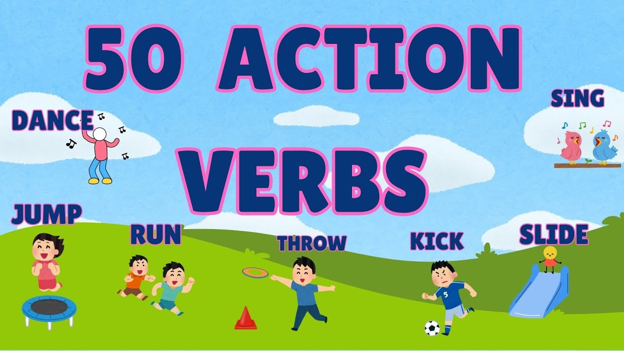 50 Action verbs | Common action verbs in English | English words with ...