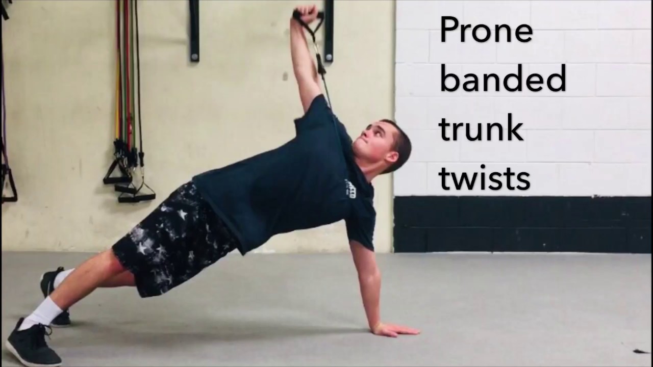 Prone banded trunk twists. Surfers can benefit from this movement for ...