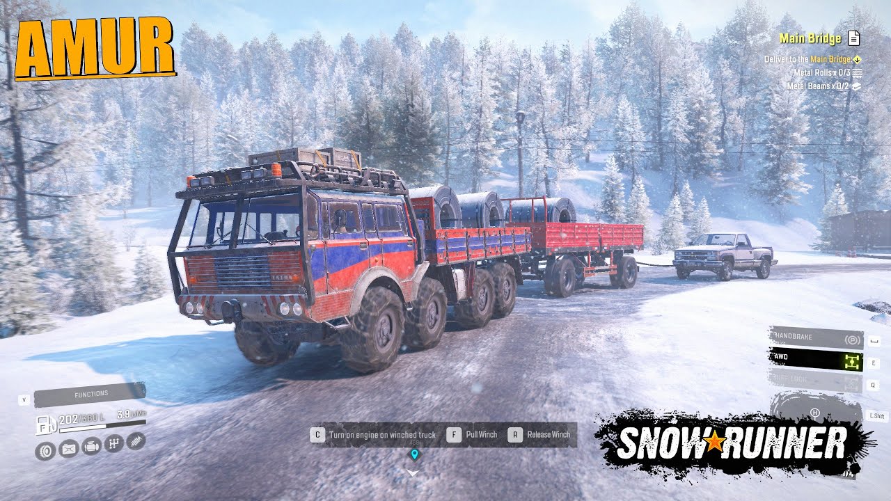 SnowRunner | AMUR - UNLOCK WAY to the Garage in Chernokamensk ! part#2 ...