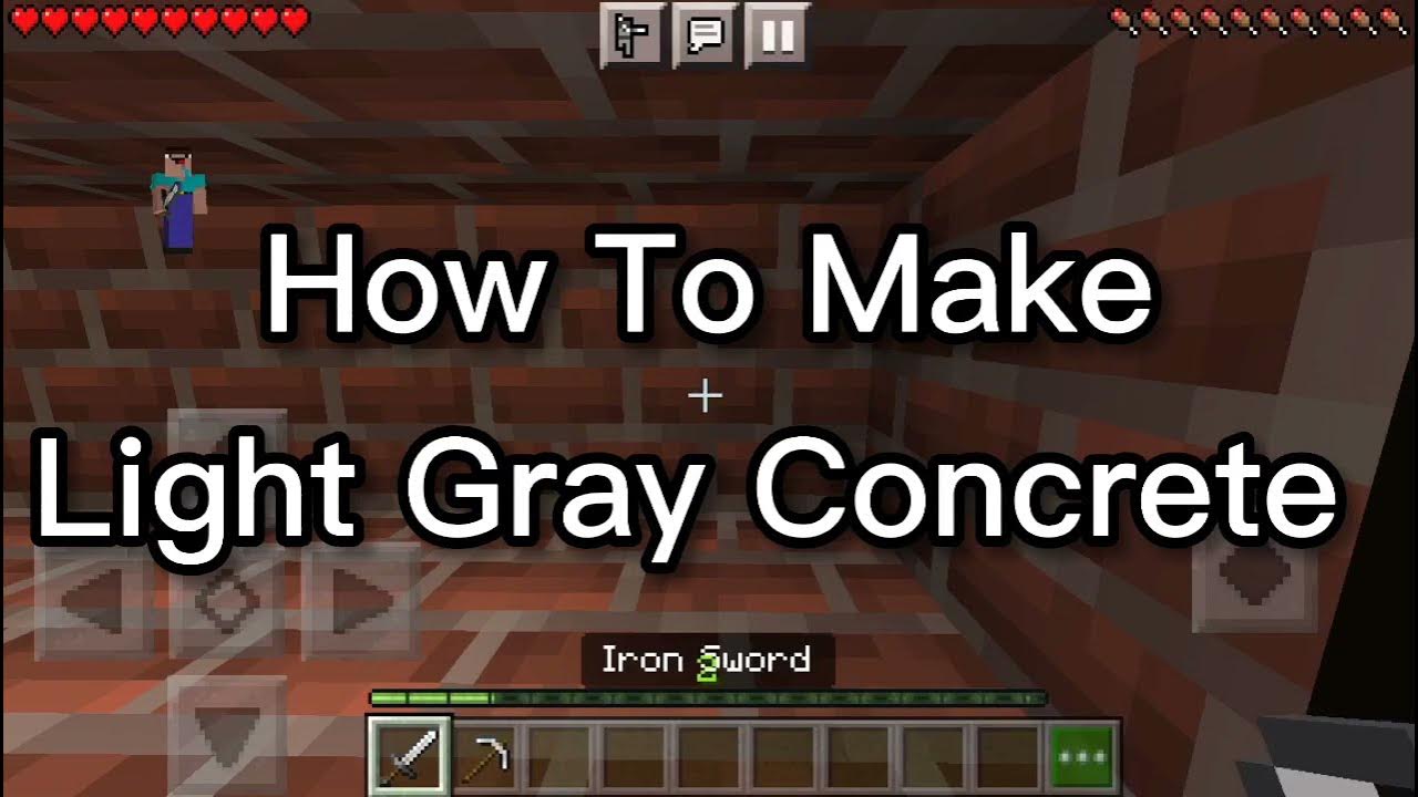 How To Make Light Gray Concrete In Minecraft - YouTube