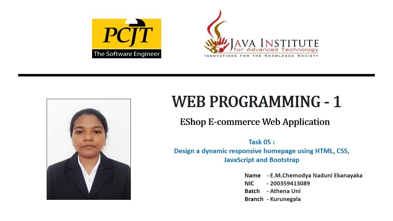 Task 06 | EShop Project | Web Programming 01 | Java Institute | Naduni ...