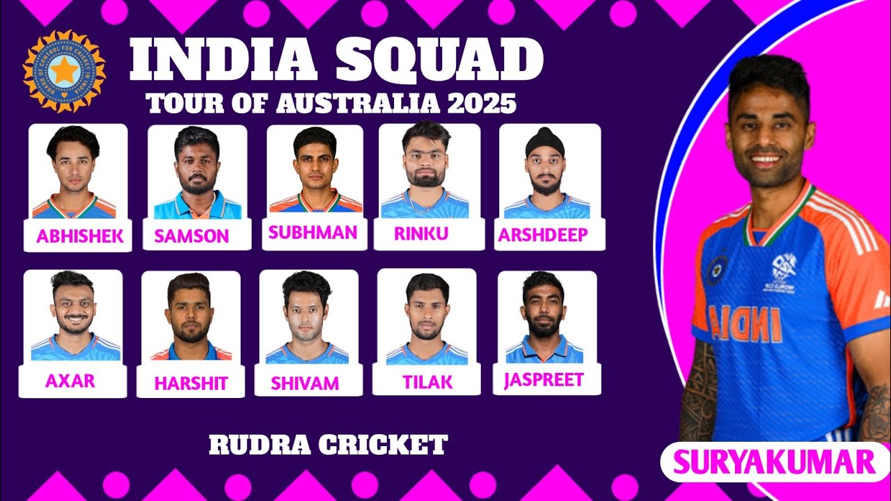 India vs Australia T20 Series 2025 | Team India Final T20 Squad 2025 ...