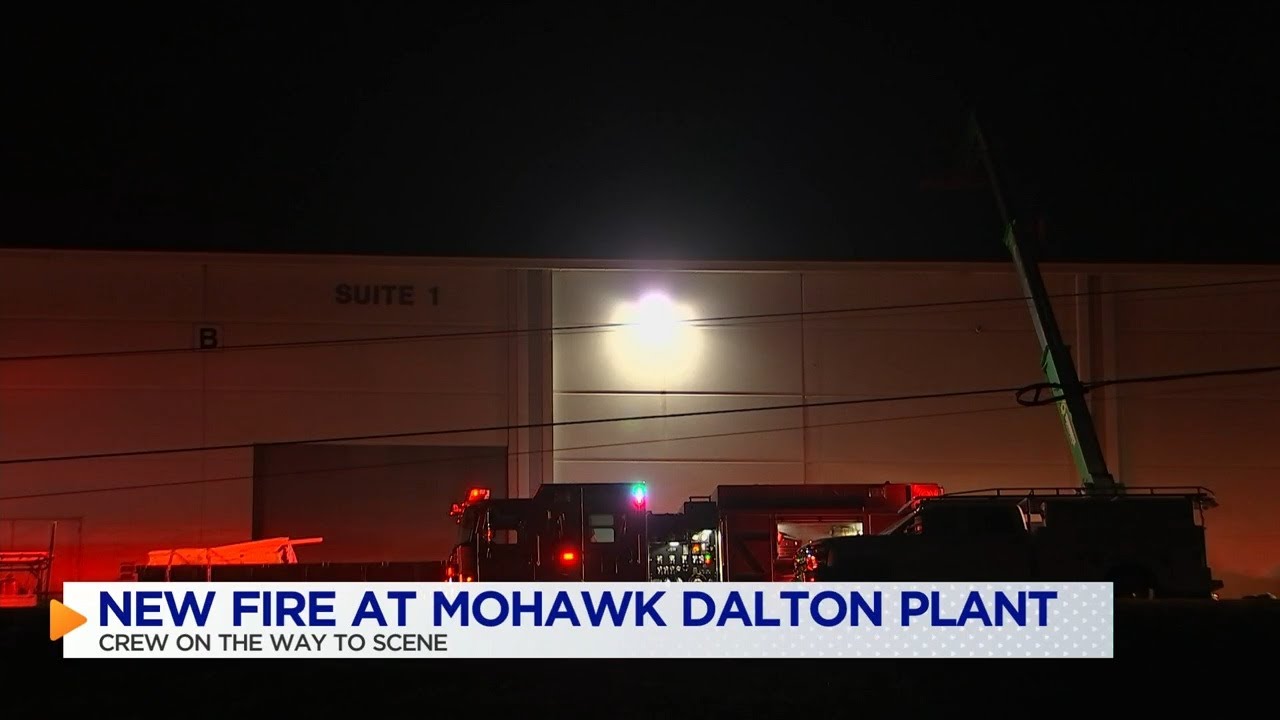 Dalton Mohawk Industries catches on fire again - YouTube