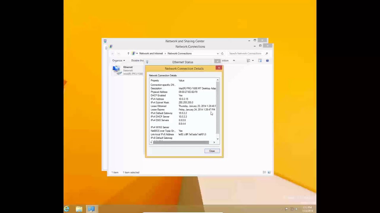 Finding Your Network Settings on Windows 8 and 8.1 - YouTube