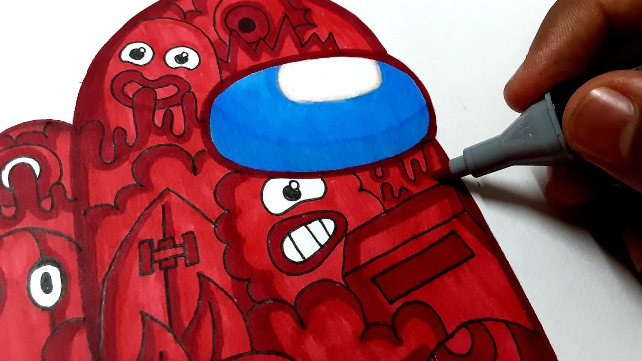 Among us doodle #among us - YouTube