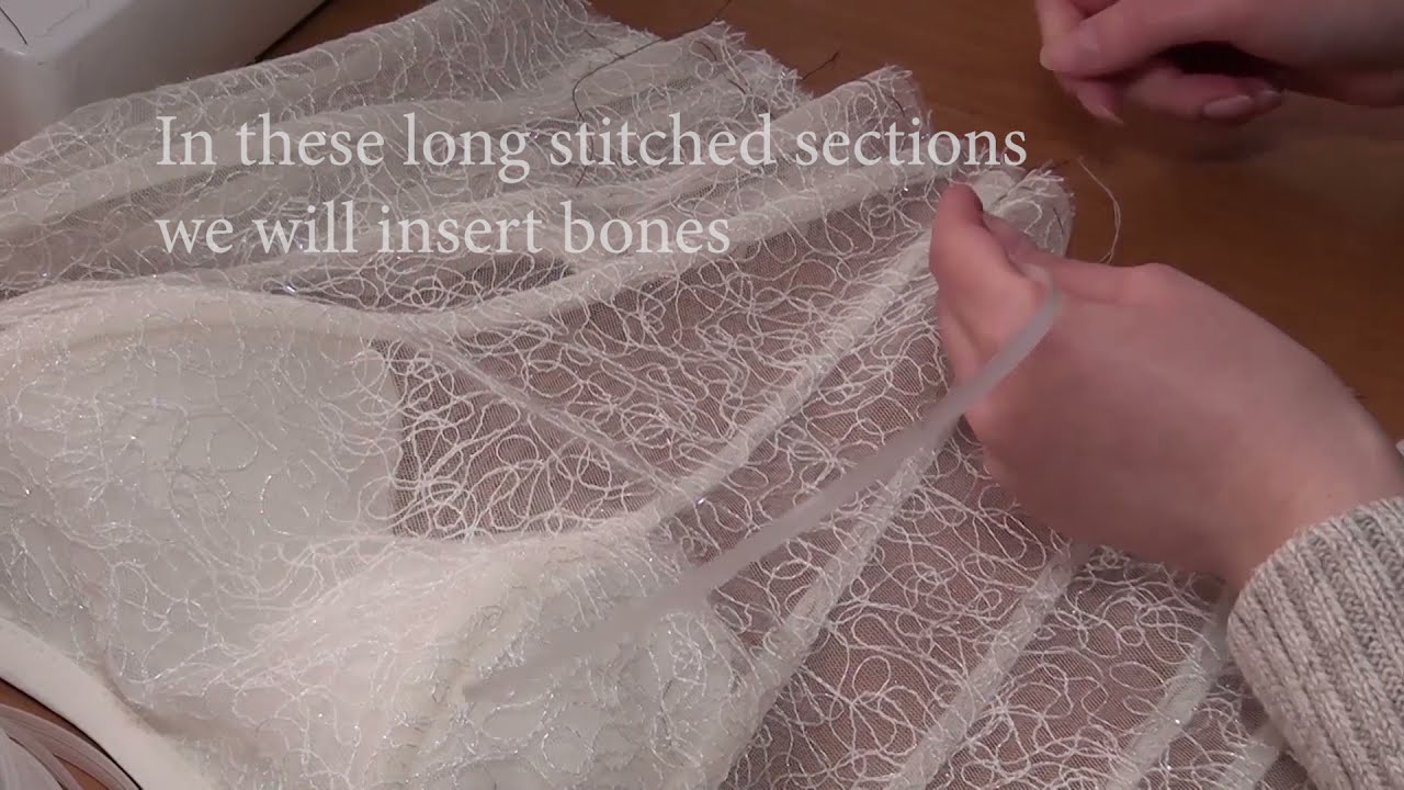 Sew a plastic bone into a Transparent Corset - YouTube