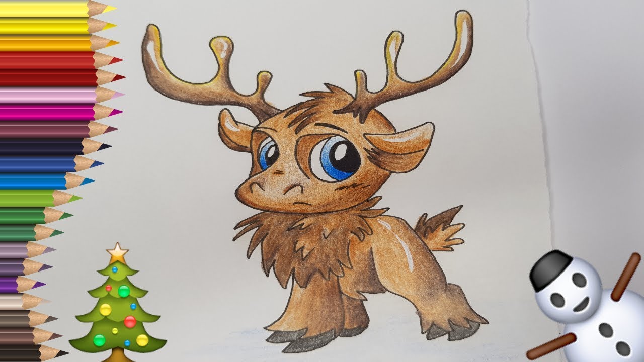 💙 ️💛Desenez un Ren in creion | Sven din Regatul de gheata CHIBI | Desen ...