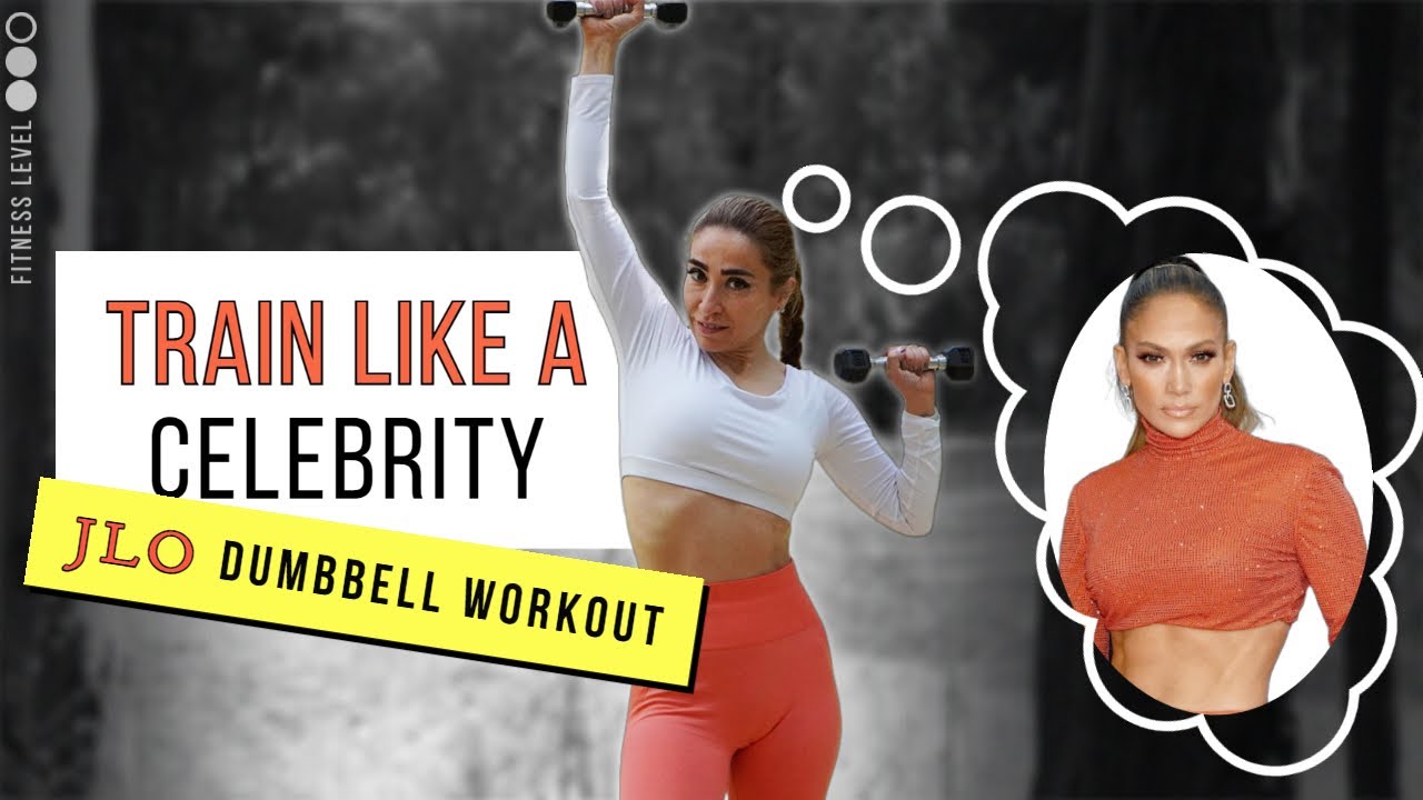 15min 💪 Celebrity Dumbbell workout | JLO Routine | Slim + Toned ...