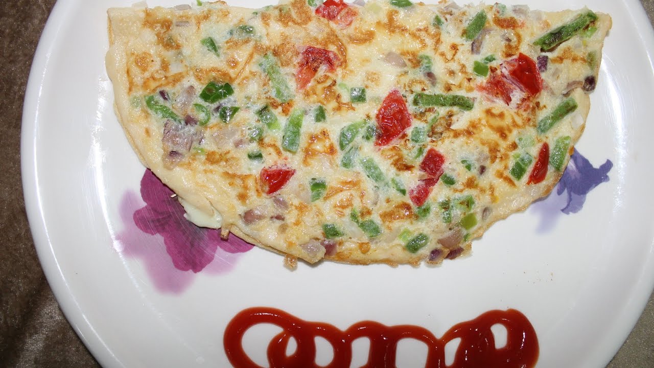 Vegetable Cheese Omelet Recipe-How to make Cheese Omelet-Vegetable and ...