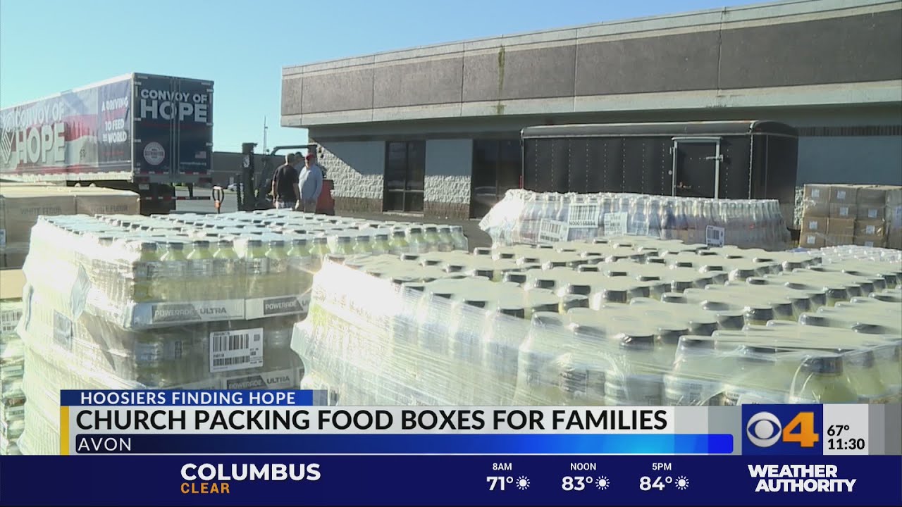 Church packing food boxes for families - YouTube