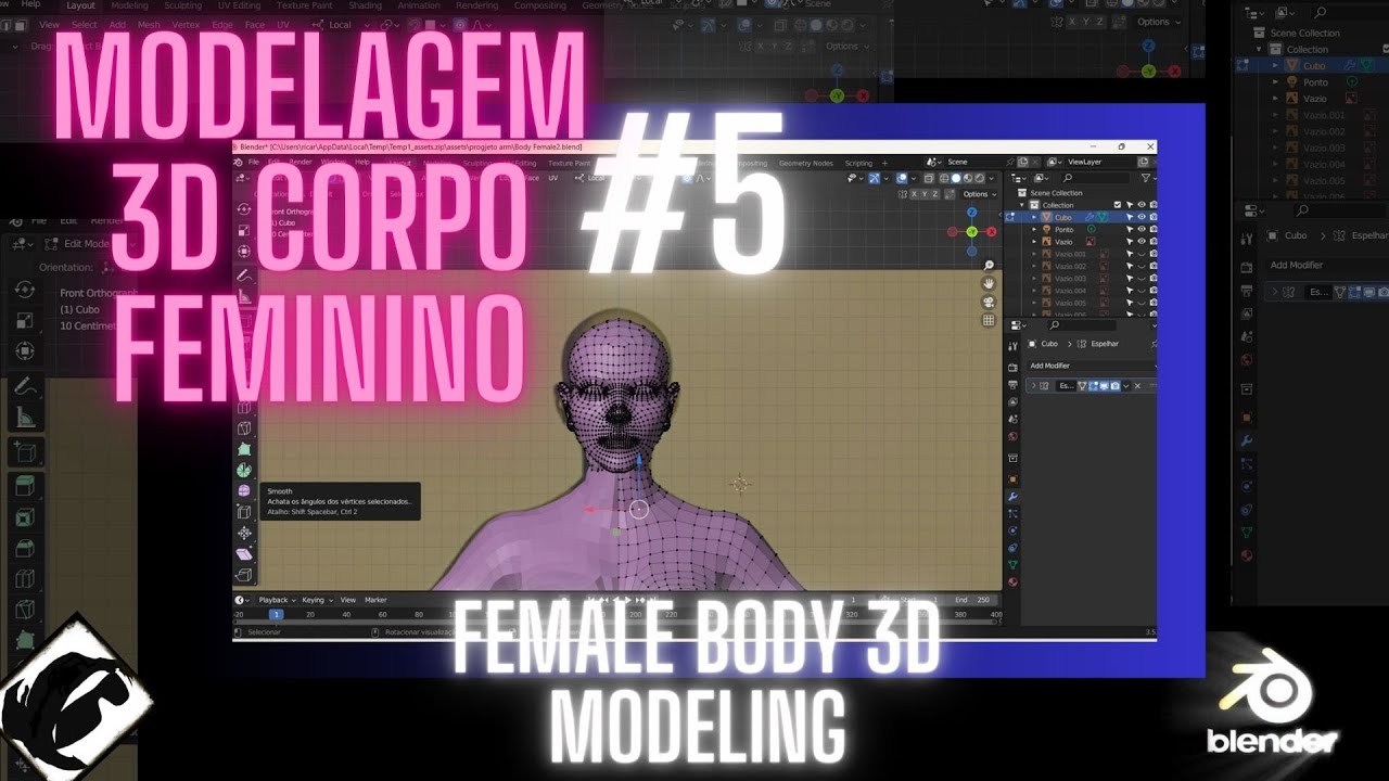 Modelagem 3D Corpo Feminino com Blender #5 - YouTube