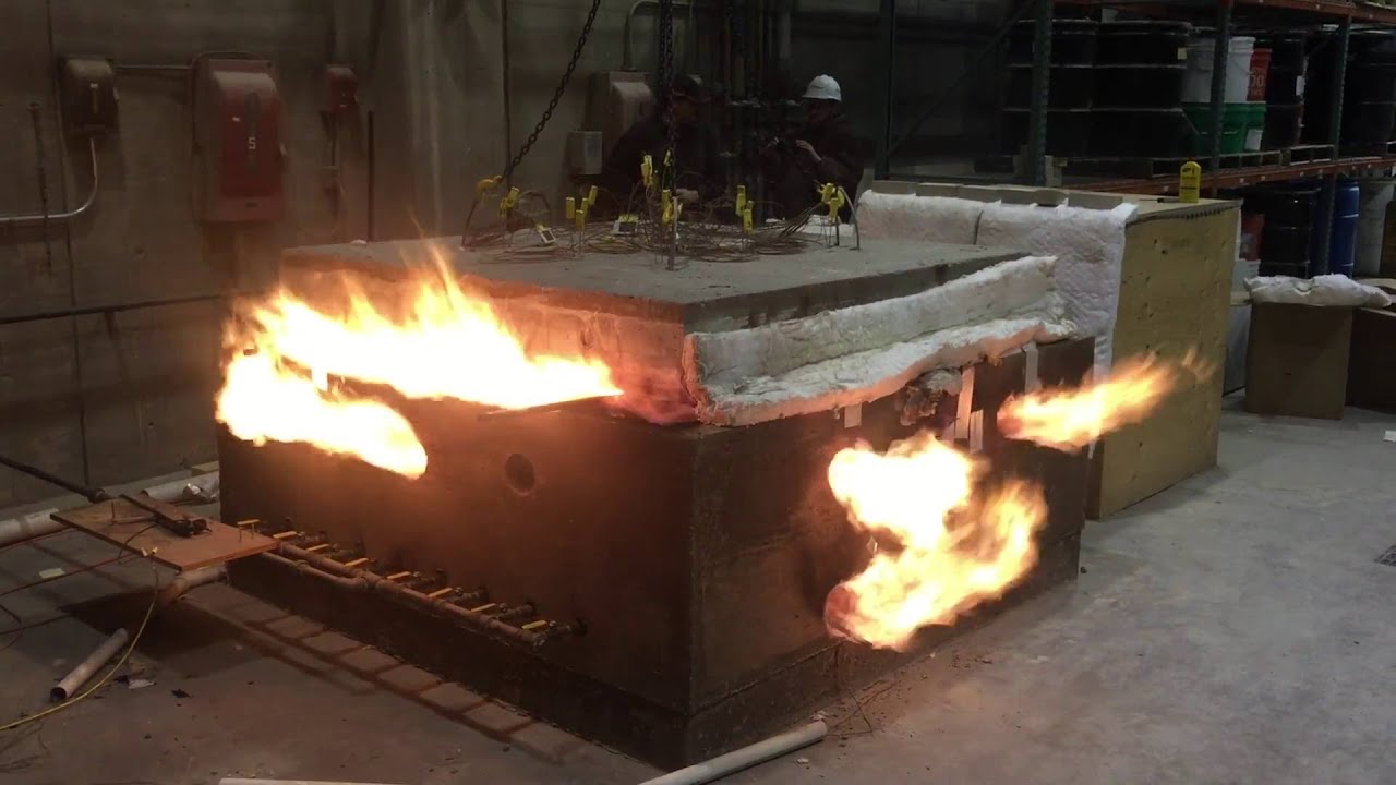 Fire Testing Concrete in our Labs - YouTube