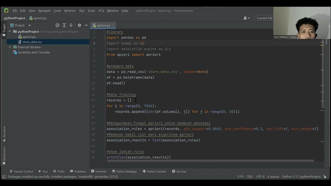 Penerapan Algoritma Apriori di python - YouTube