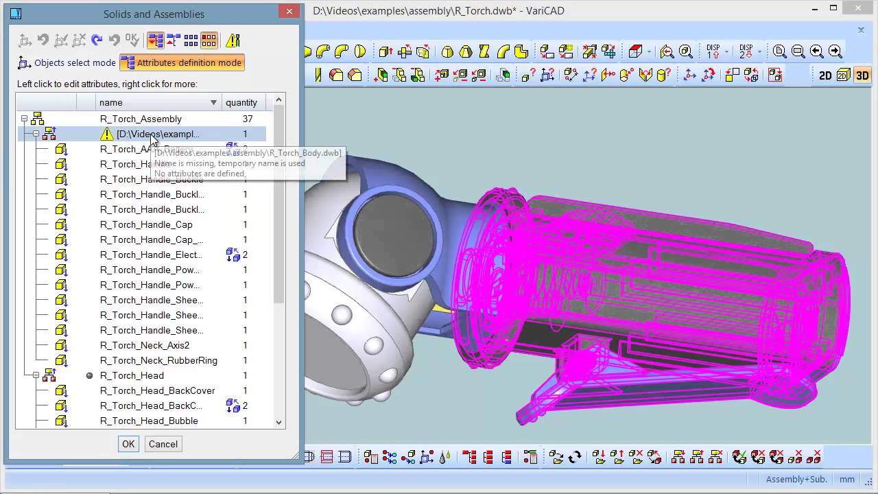 VariCAD – Assembly Tree Scheme, Multi-level Assembly, Creation of Sub ...