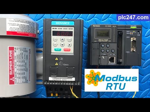 PLC Keyence "Modbus RTU" Inovance MD200 Tutorial - YouTube