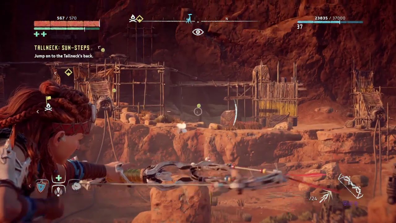 Horizon Zero Dawn, Shadow sharpshot bow distance head shot - YouTube