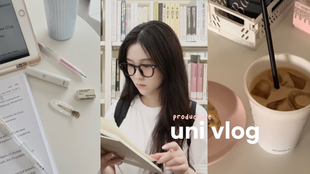 KOR) uni vlog📓: 大学3年生の日常 | 図書館で勉強📖| GRWM＋study with me | 大学生コーデ🎶 - YouTube
