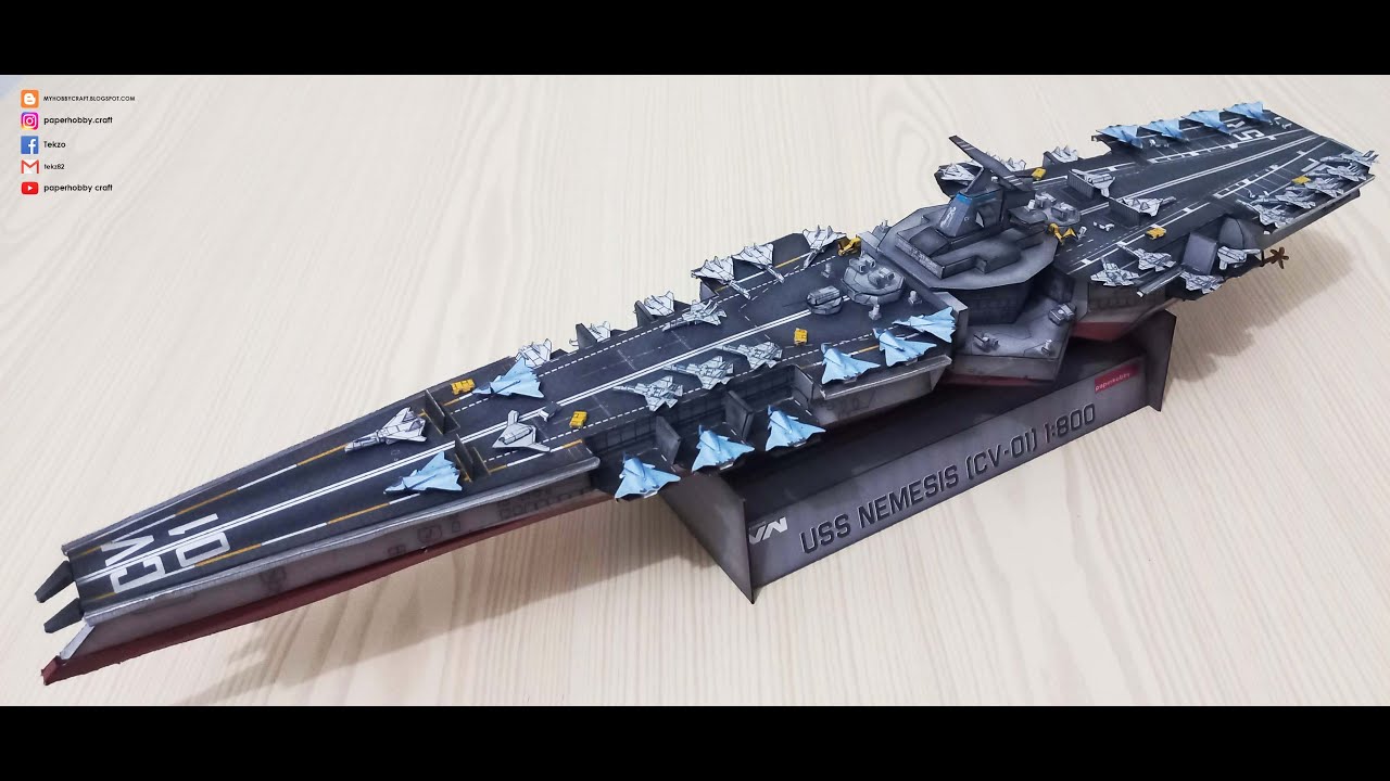 USS Nemesis (CV-01) 1:800 SCALE PAPERMODEL - YouTube