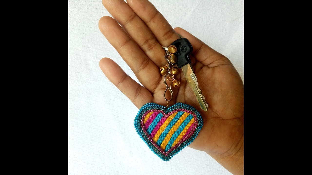key chain/कुंजी श्रृंखला/Diy/Gift work/silk thread/life hacks - YouTube