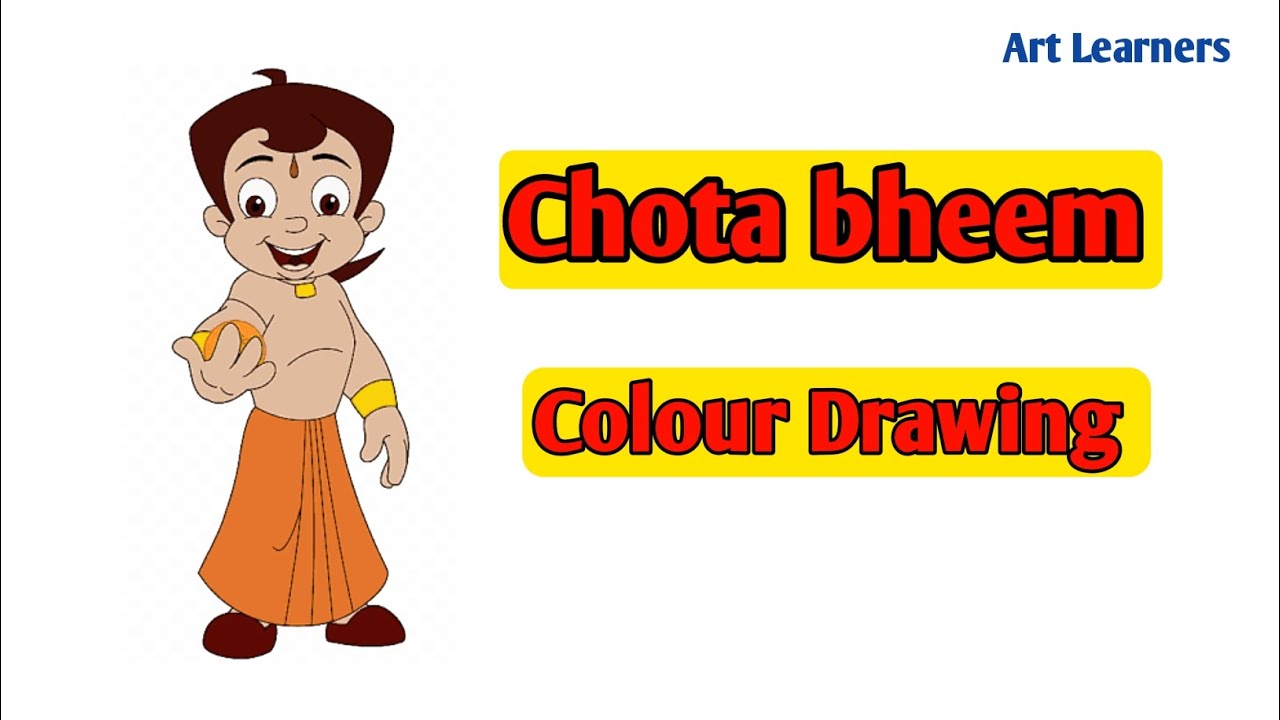 How to draw chota bheem with colour | chota bheem simple drawing | Kid ...