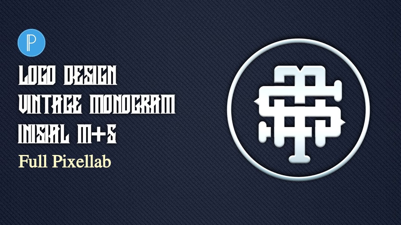 Cara Membuat Logo Monogram vintage di android || M + S || Full tutorial ...
