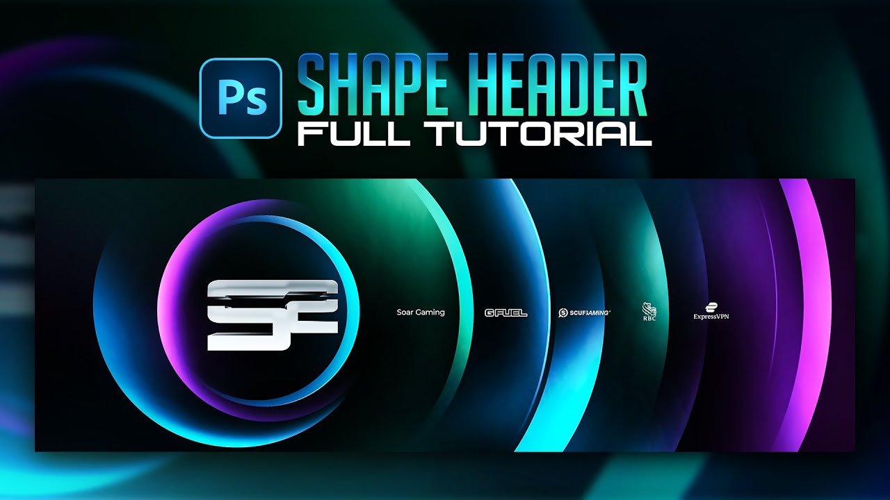How To Make a Shape Twitter Header in Photoshop! - YouTube