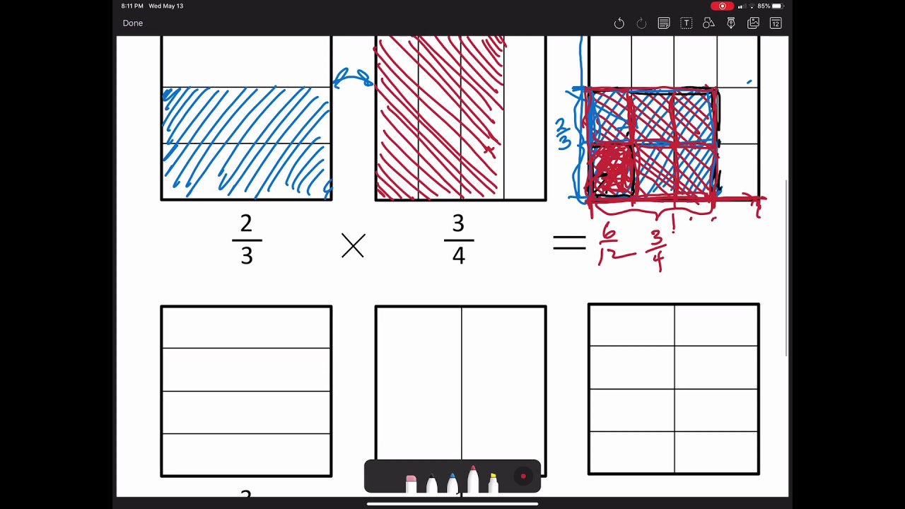 2 Ways of Multiplying Fractions With an Area Model - YouTube